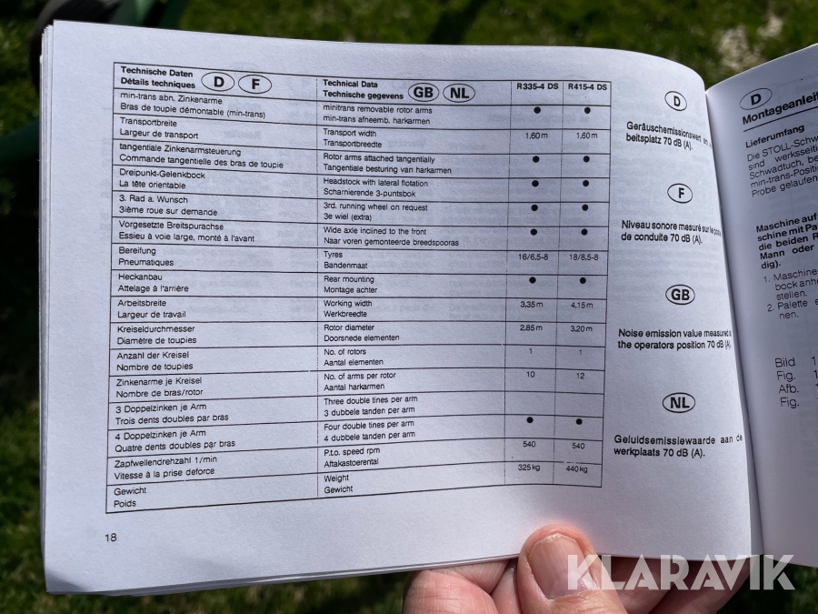 Strängläggare Stoll R335, Kil, Klaravik auktioner