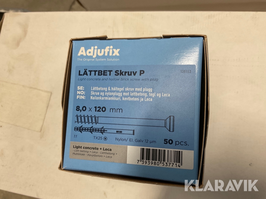 Montageskruv Adjufix, Tingsryd, Klaravik auktioner