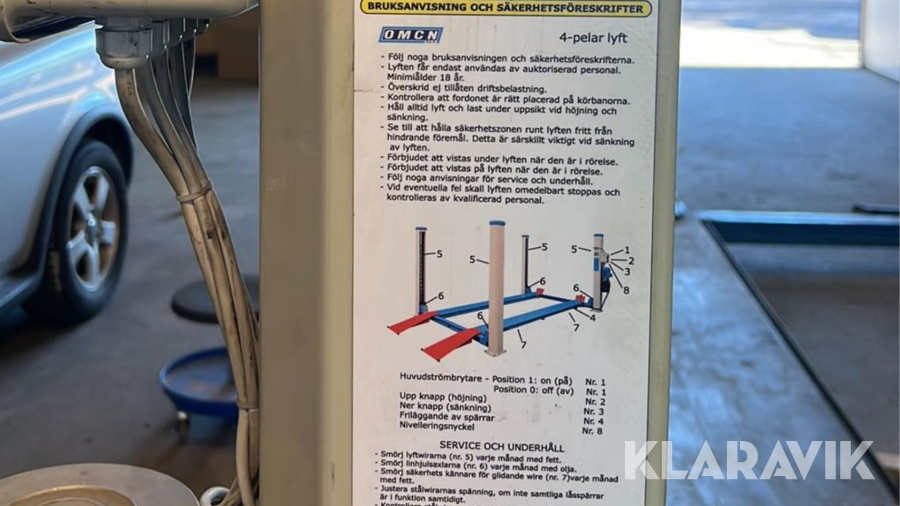 Billyft/ 4-pelarlyft Omcn, Vimmerby, Klaravik auktioner