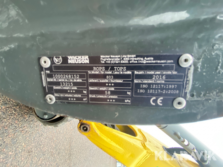 Grävmaskin Wacker Neuson 803 Dual Power