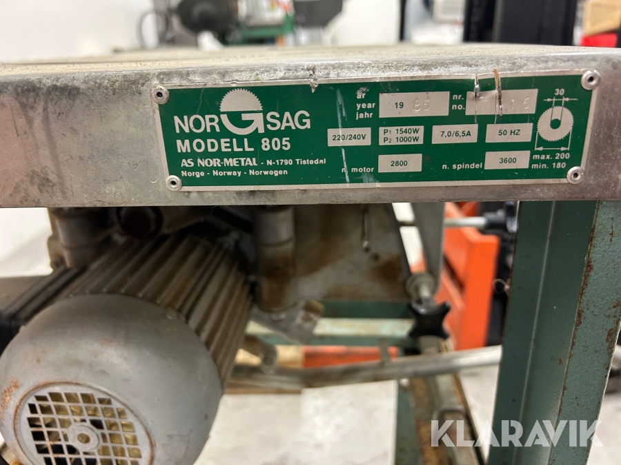 Gjerdesåg Norsag 805, Mark, Klaravik auktioner