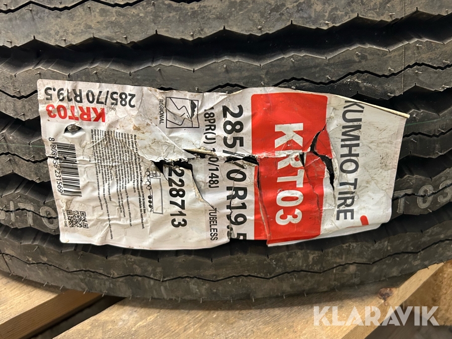 Lastbilsdäck Kumho KRT03 285/70R19,5, Örebro, Klaravik aukti