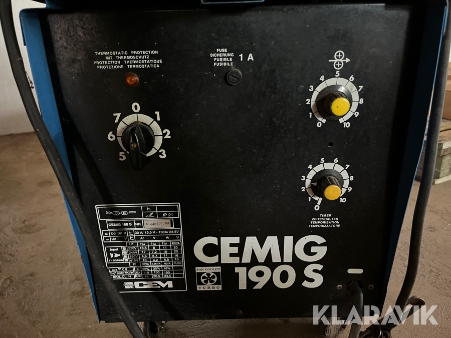 Mig-Svets Cemig 190S, Falköping, Klaravik auktioner