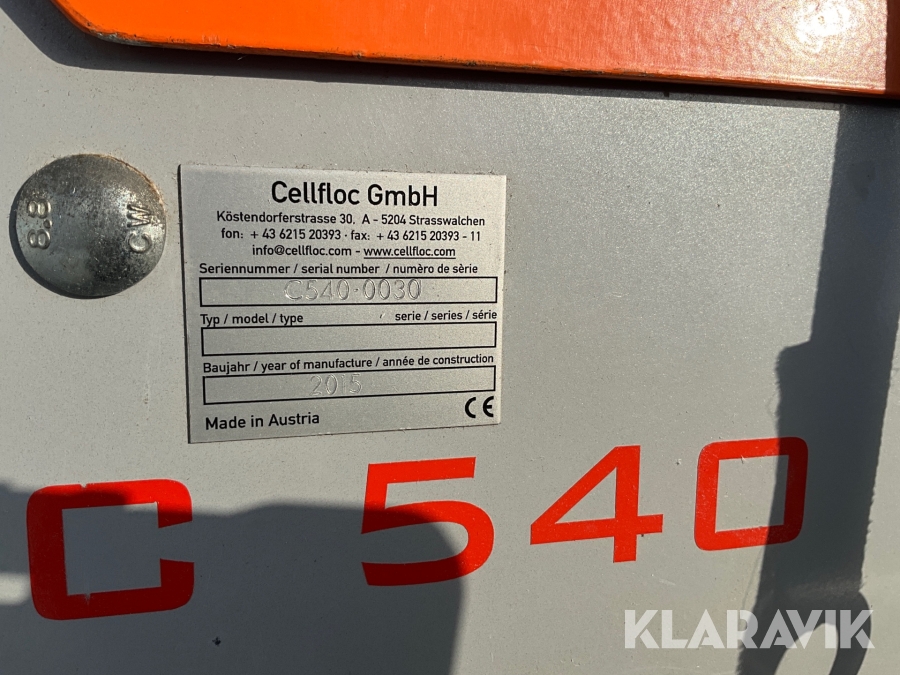 Lösullsmaskin Cellfloc C540, Boden, Klaravik auktioner