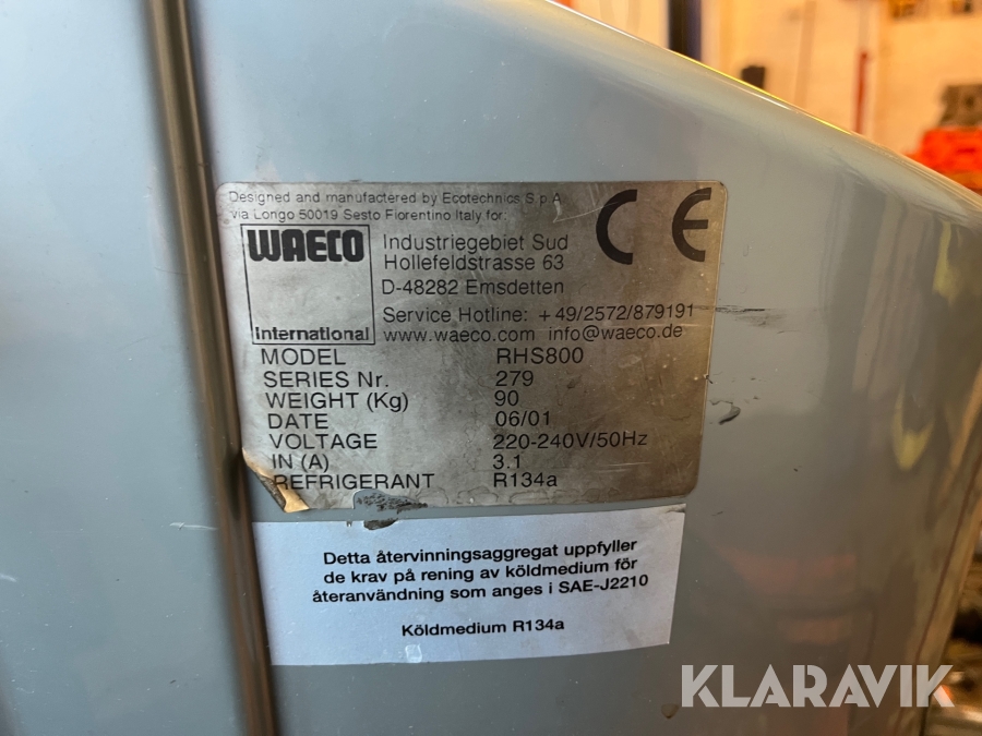 AC maskin Waeco RHS 800, Köping, Klarav