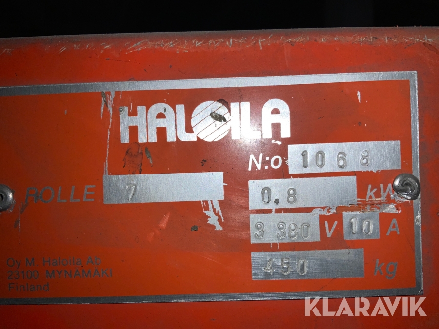 Klaravik Auktioner | Inplastare Haloila Rolle 7