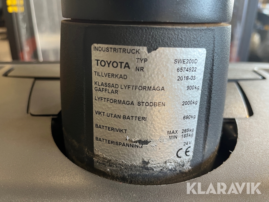 Truckstaplare Toyota SWE200D, Norrköping, Klaravik auktioner