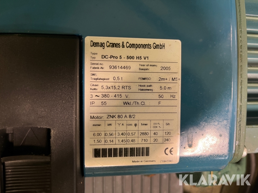 Telfer Demag Dc-pro 5 - 500 h5 v1, Köping, Klaravik auktione