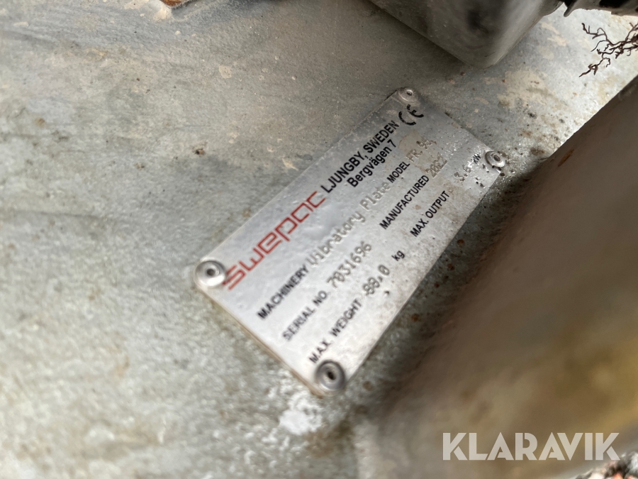 Markvibrator Swepac FR95, Åtvidaberg, Klaravik auktioner