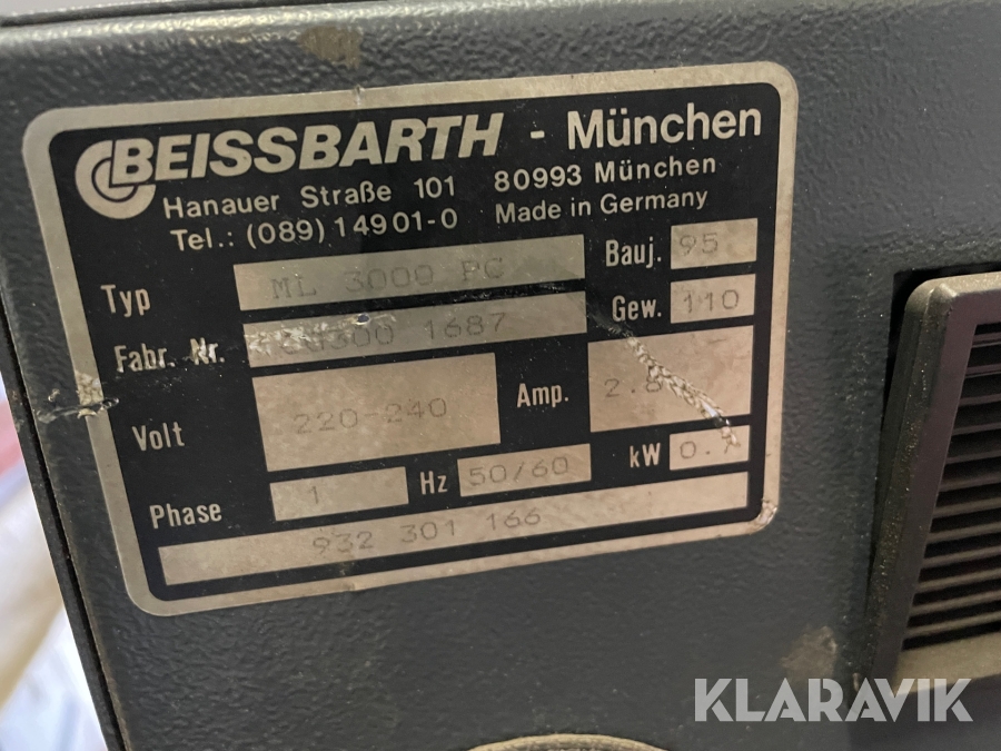 Hjulinställare Beissbarth Microline 3000pc, Vansbro, Klaravi