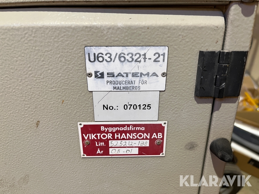 Undercentral Satema U63/6321-21, Huddinge, Klaravik auktione