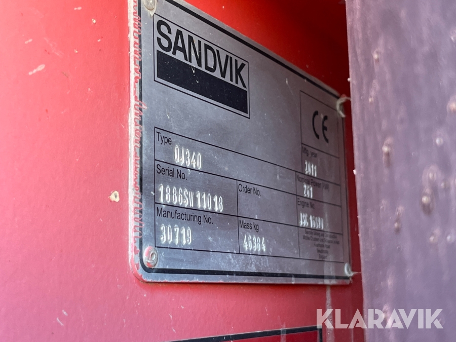 Krossverk Sandvik QJ 340, Botkyrka, Klaravik auktioner