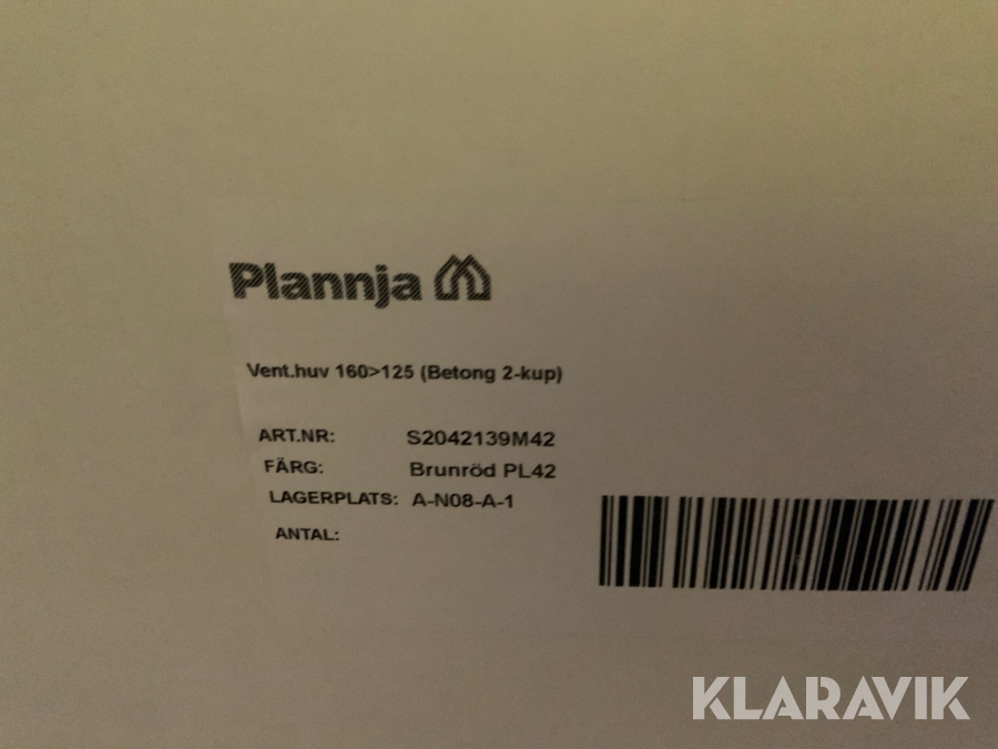 Ventilationshuvar Planja, Vetlanda, Klaravik auktioner