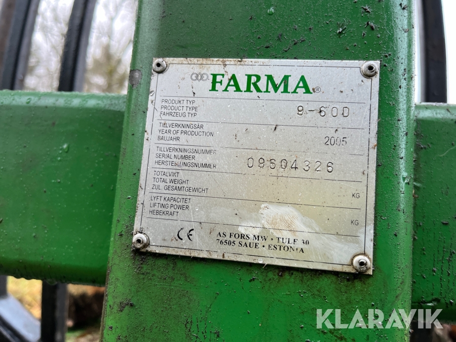 Skogsvagn Farma 9-600, Jönköping, Klaravik auktioner
