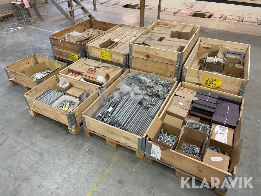 Klaravik Auktioner | Bult, gängstänger, mutter & brickor M24 & M20