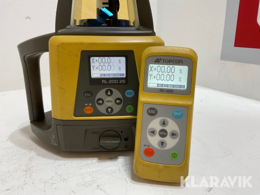 Tvåfallslaser plus mottagare Topcon RL 200 2S, Jönköping, Kl