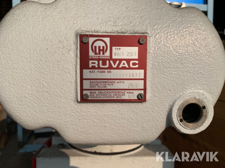 Vakuumpump + delar Ruvac WAU 251 WAU 251, Trollhättan, Klara