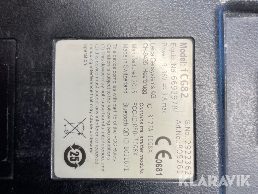 GPS mottagare Leica ICG 82, Växjö, Klaravik auktioner