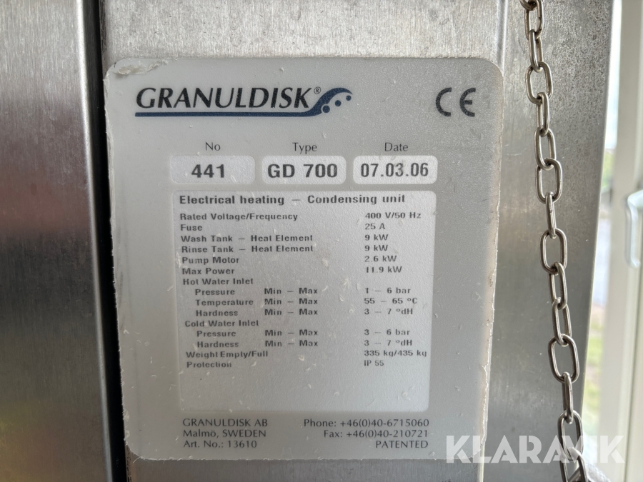 Diskmaskin Granuldisk GD700, Västervik, Klaravik auktioner