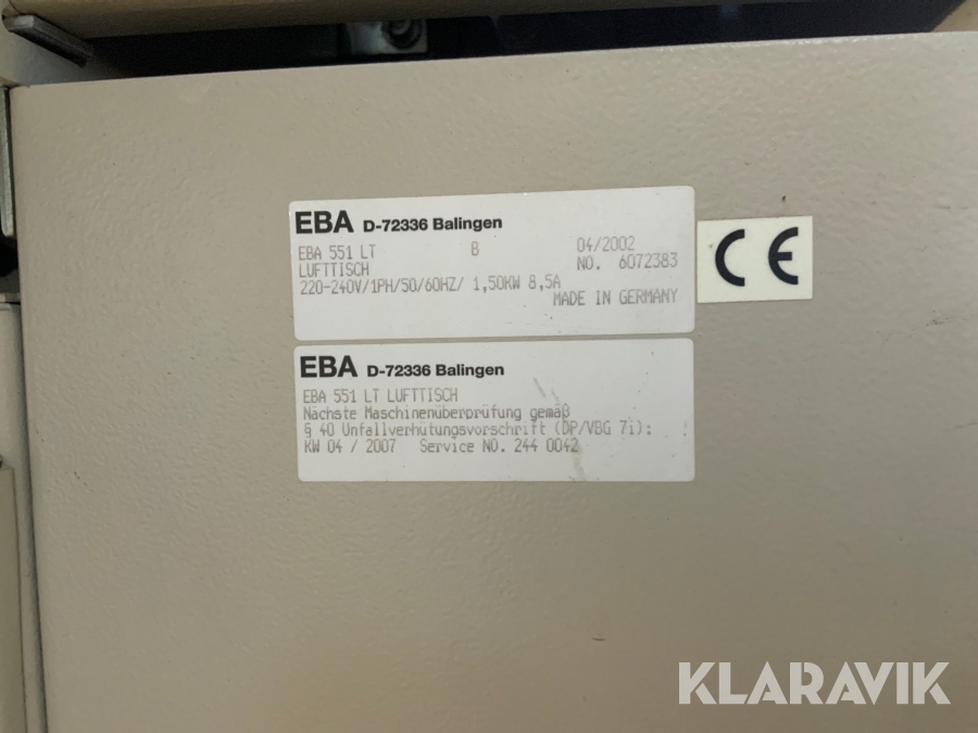 Pappersklipp EBA 551 lt, Eskilstuna, Klaravik auktioner