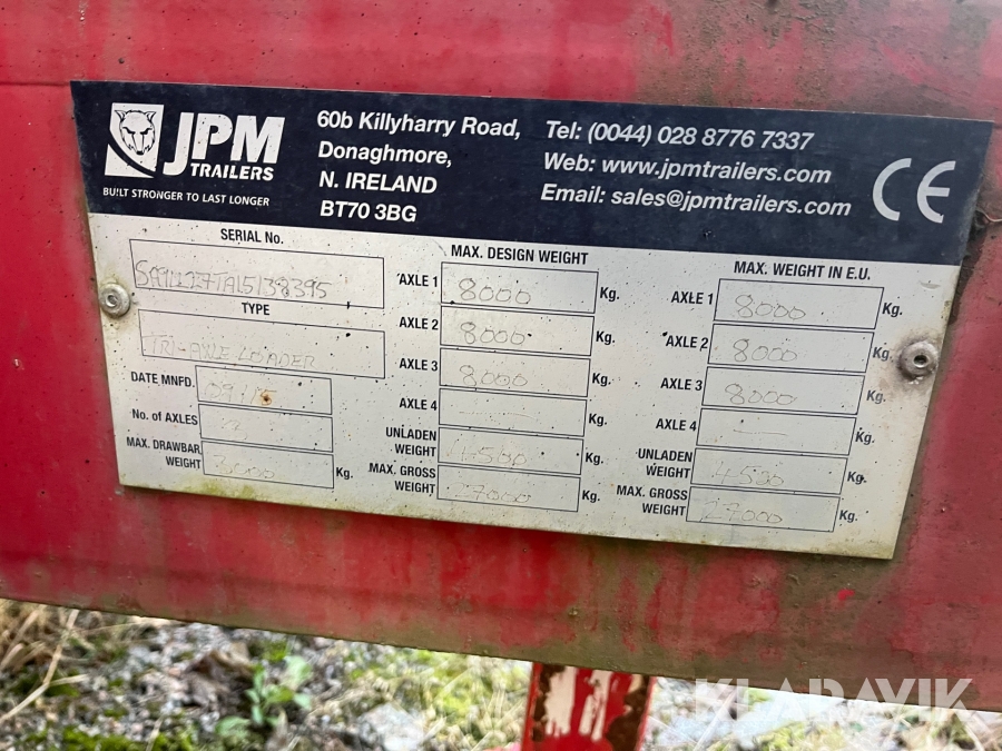 Maskinsläp JPM Trailers, Finspång, Klar