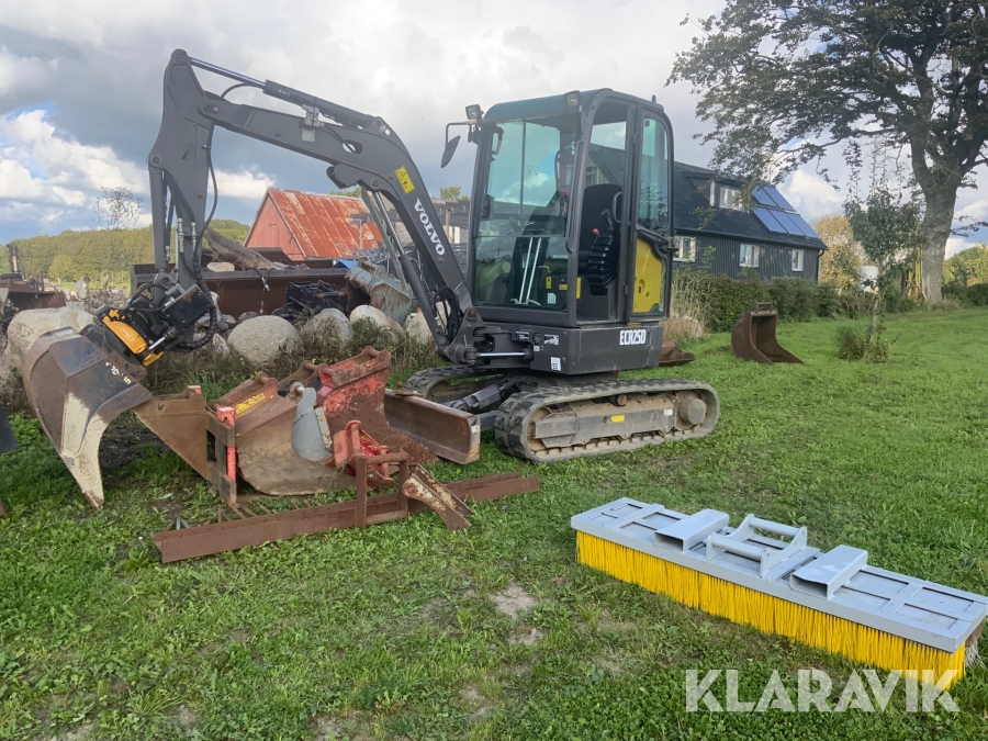 Minigrävmaskin Volvo ECR25D, Sjöbo, Klaravik auktioner
