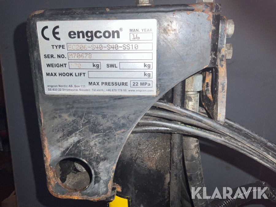 Klaravik Auktioner | Tiltrotator Engcon Ec 206 S40—S40-SS10