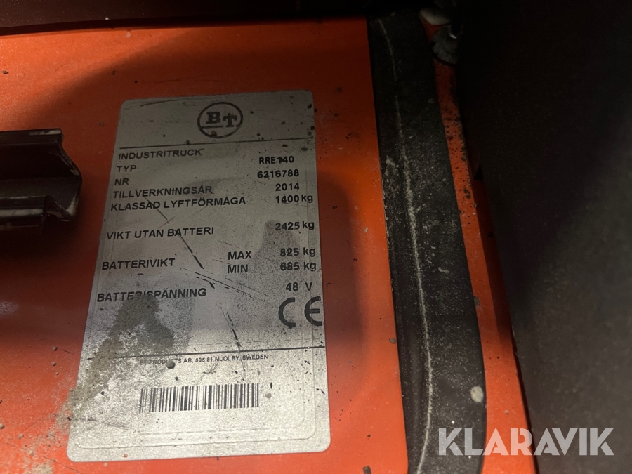 Skjutstativstruck Toyota RRE140, Norrköping, Klaravik auktio