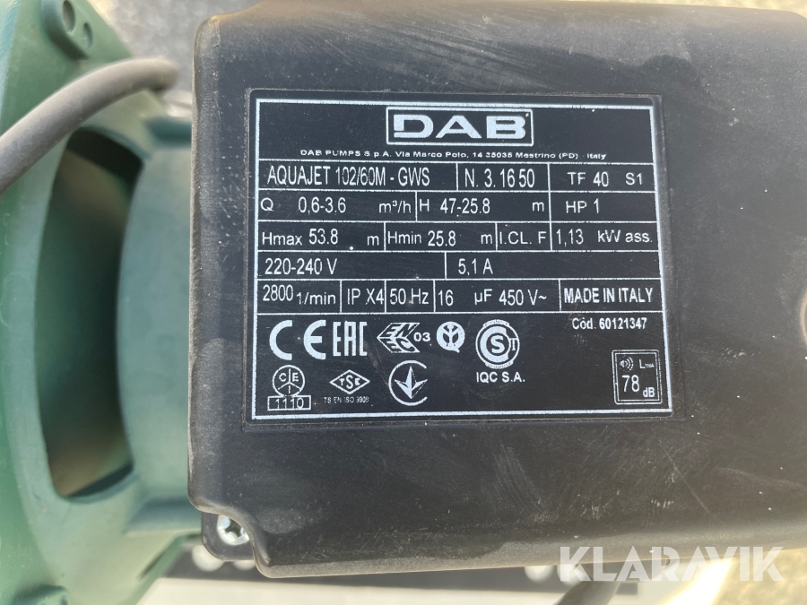 Vattenpump DAB / Global Water Solutions, Örebro, Klaravik a