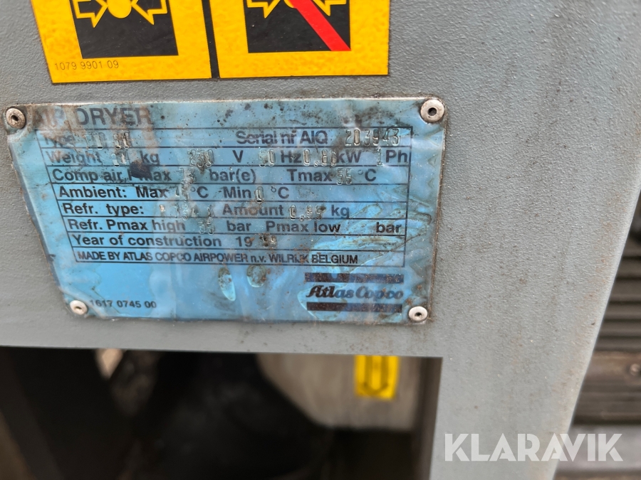 Skruvkompressor med trycktank Atlas Copco GA 22 FF, Göteborg