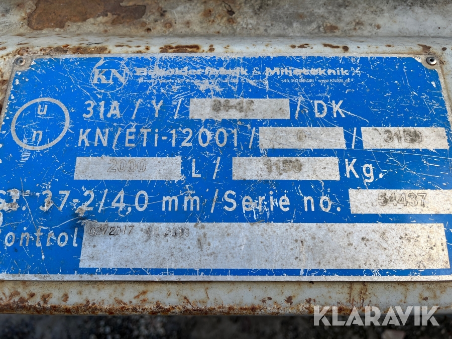 Dieseltank ABG Transmaster ADR 2000L, Uppsala, Klaravik aukt