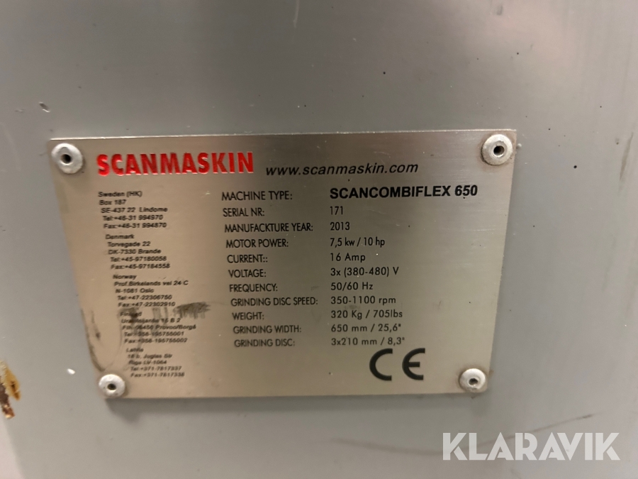 Golvslip Scanmaskin Combiflex 650, Halmstad, Klaravik auktio