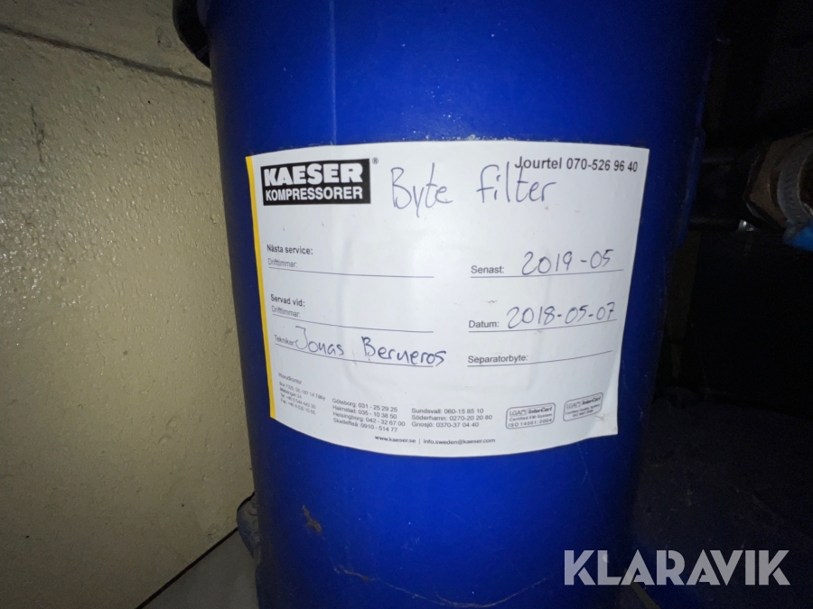 Trycklufts system / kompressor Atlas Copco, Jönköping, Klara