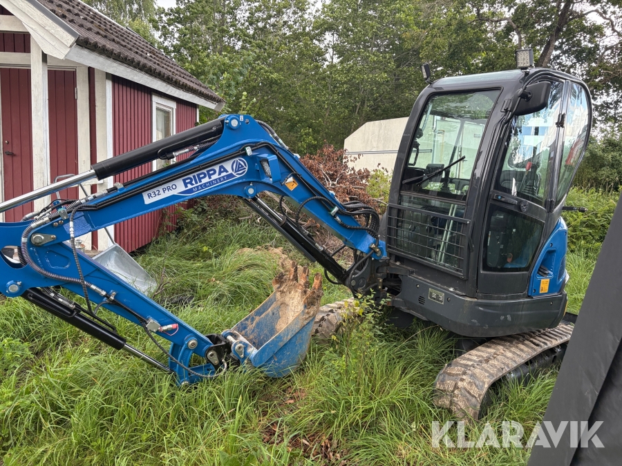 Grävmaskin Rippa R32 PRO, Hallstahammar, Klaravik auktioner