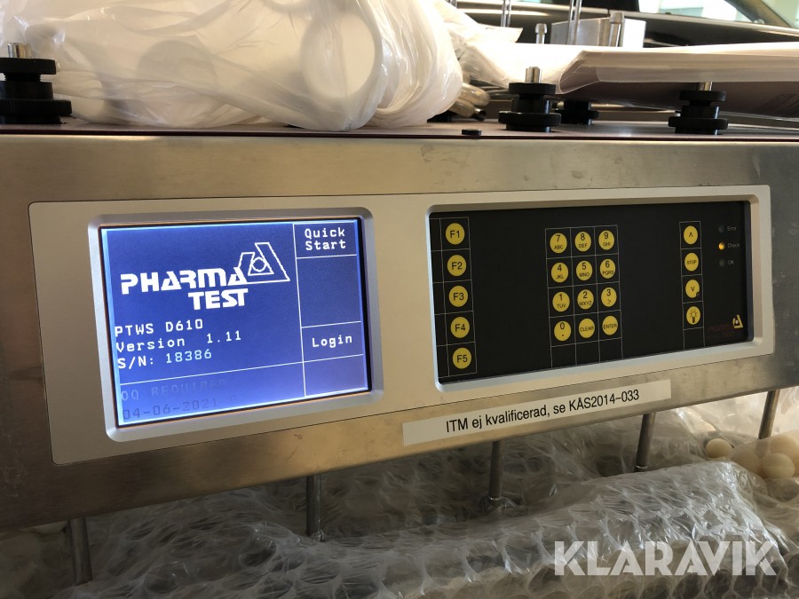 Labbutrustning PharmaTest PT WSD610