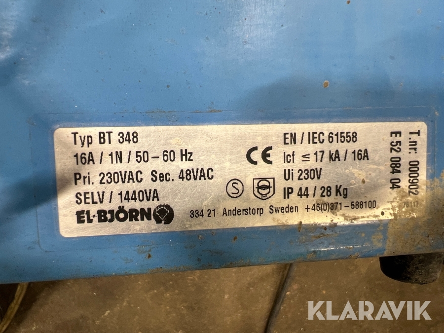 Transformatorer El Björn BT348P, 48V-3GRP-TIMER, BT348U, Sva