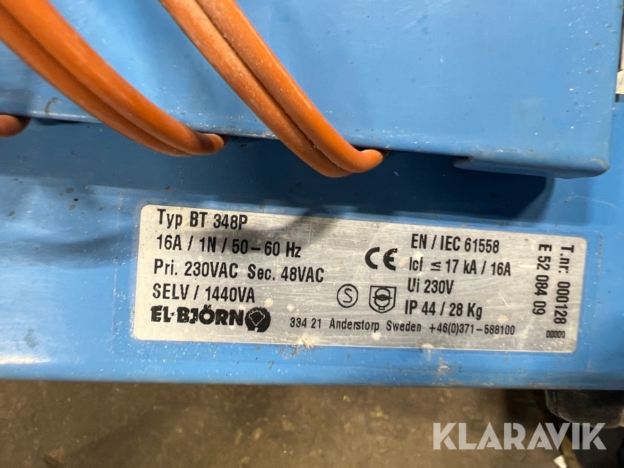 Transformatorer El Björn BT348P, 48V-3GRP-TIMER, BT348U, Sva