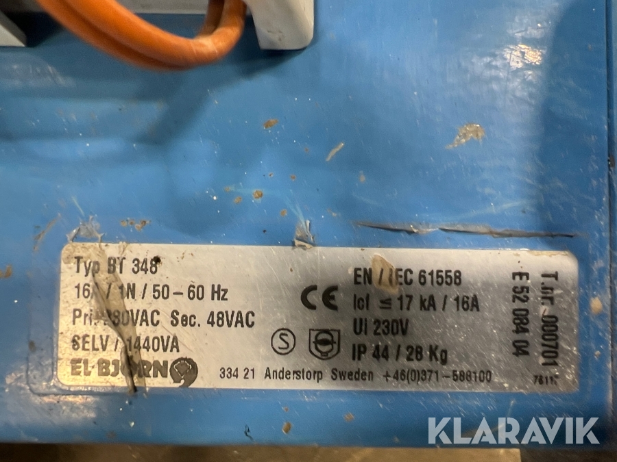 Transformatorer El Björn BT348P, 48V-3GRP-TIMER, BT348U, Sva