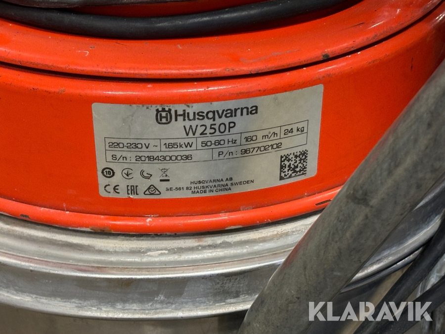 Våtsug Husqvarna W250P, Ängelholm, Klaravik auktioner