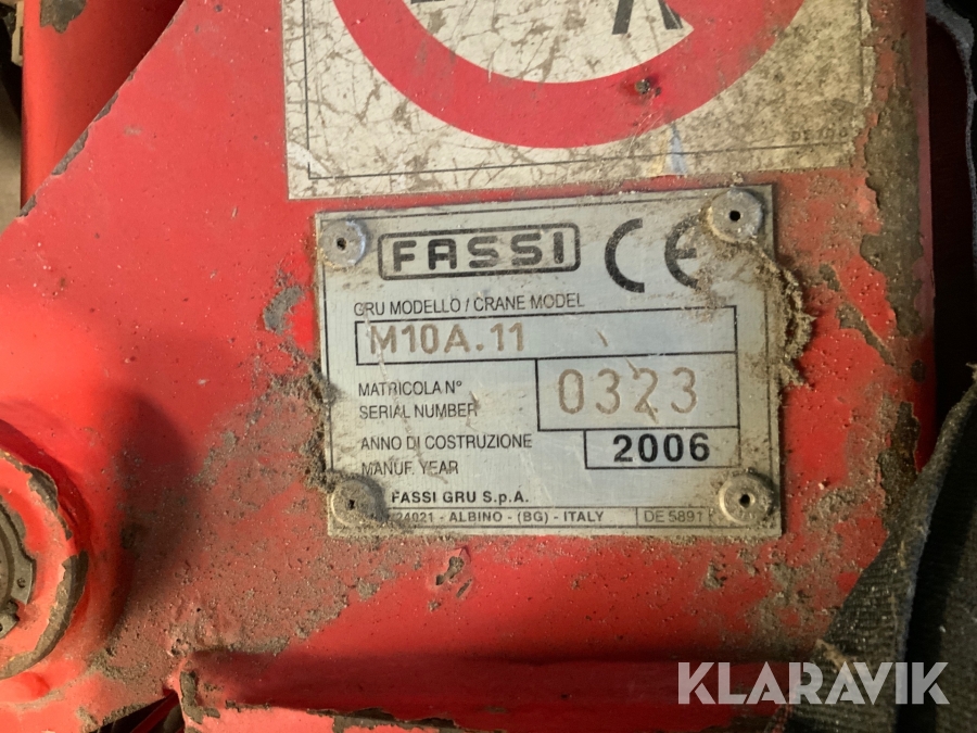 Klaravik Auktioner | Fordonskran Fassi M10A.11
