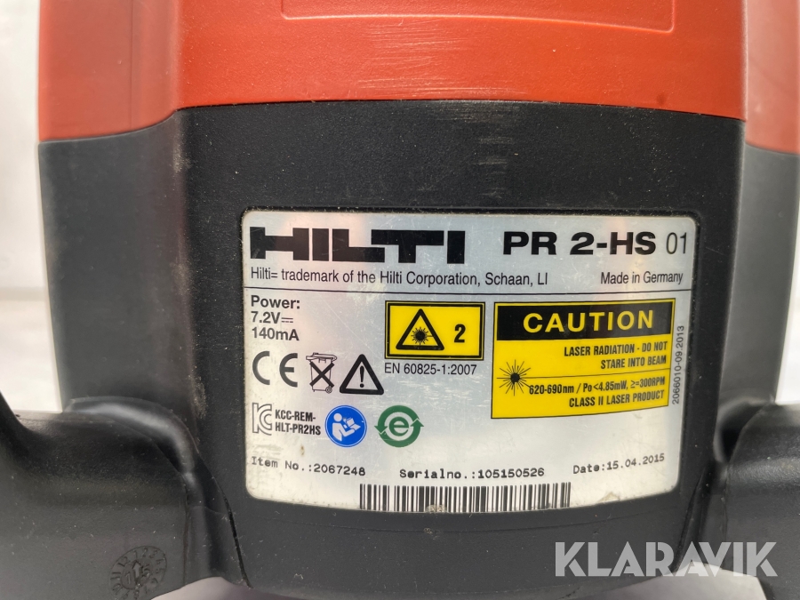 Planlaser, & lasermottagare Hilti PR2-HS, PRA20, Svalöv, Kla