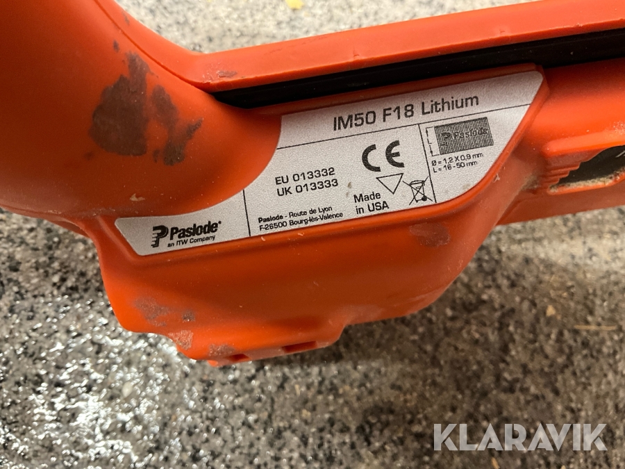 Spikpistol Paslode IM50 F18, Stockholm, Klaravik auktioner