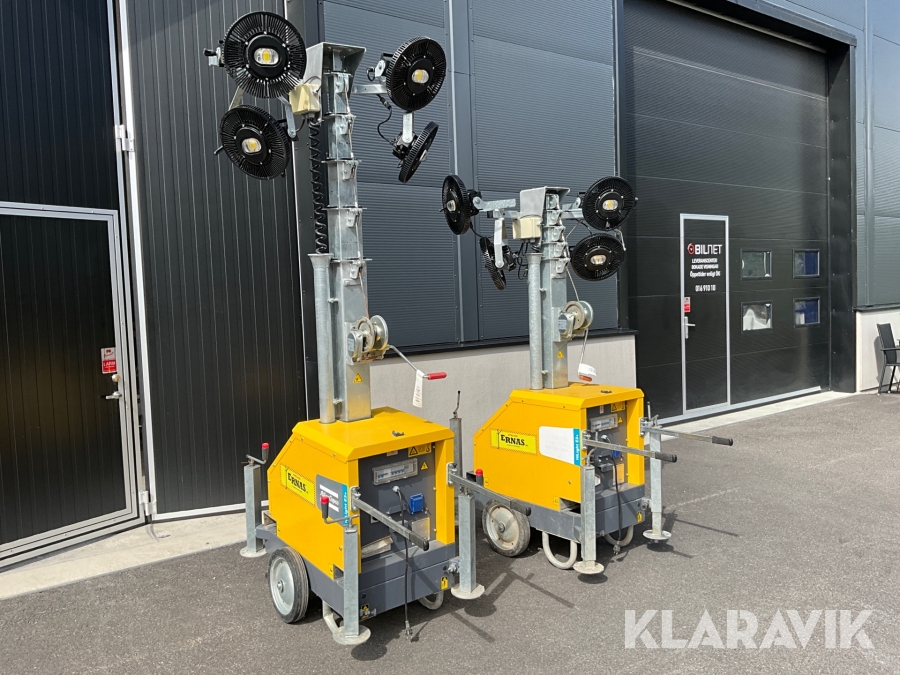 Belysningsmaster 2st Atlas Copco HiLight E3+ 4x160W, Eskilst
