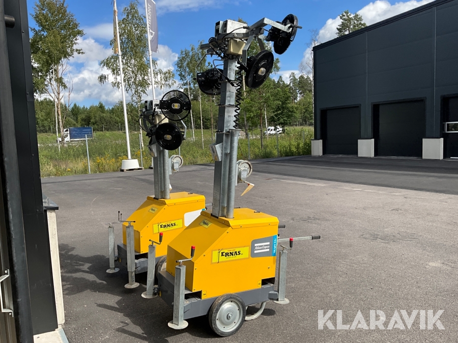 Belysningsmaster 2st Atlas Copco HiLight E3+ 4x160W, Eskilst