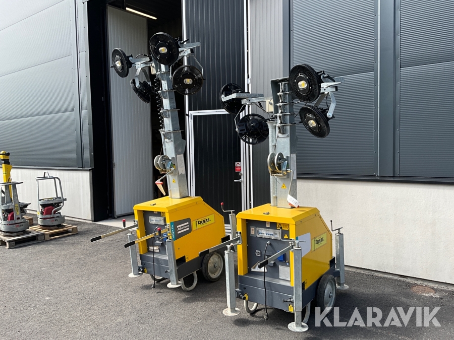 Belysningsmaster 2st Atlas Copco HiLight E3+ 4x160W, Eskilst