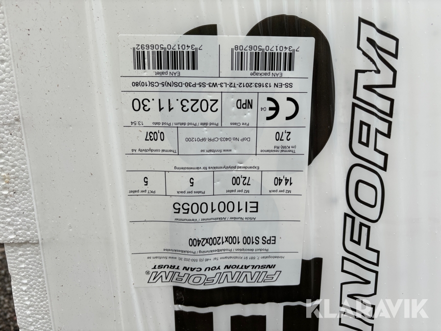 Cellplast Finnfoam, Linköping, Klaravik auktioner