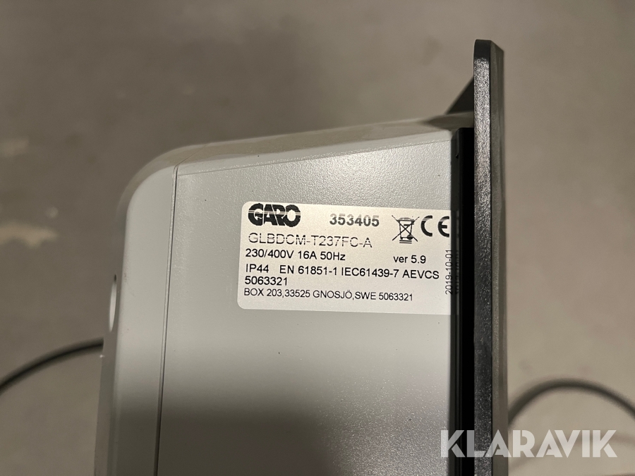 Laddstation Garo GLBDCM-T237FC-A, Stockholm, Klaravik auktio