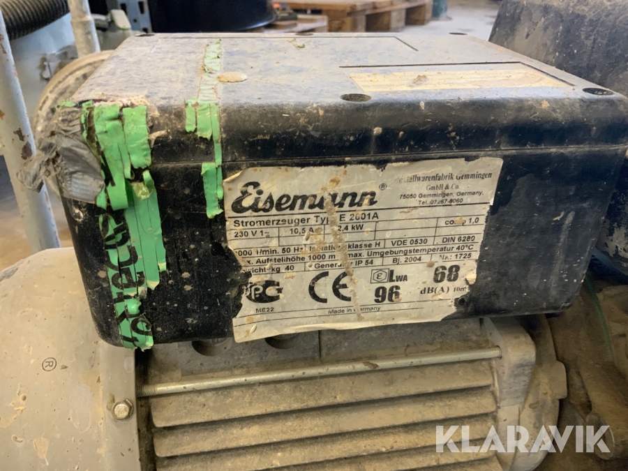 Bensinaggregat Eisermann, Växjö, Klaravik auktioner