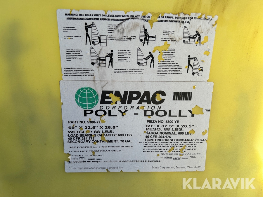 Uppsamlare för oljefat Enpac Poly Dolly, Göteborg, Klaravik