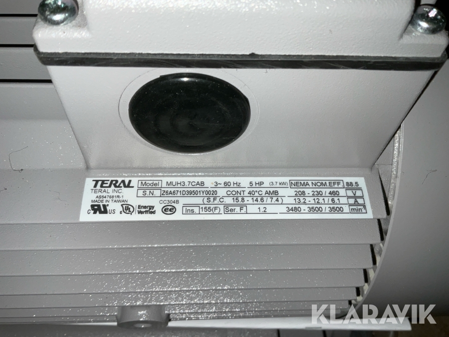 Ringkompressor Teral VFZ601A-7W, Vetlanda, Klaravik auktione